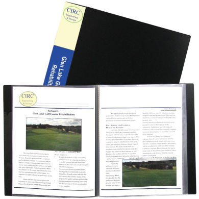 Bound Sheet Protector Presentation Book, 12 Sleeves, 11 x 8-1/2, Black ...